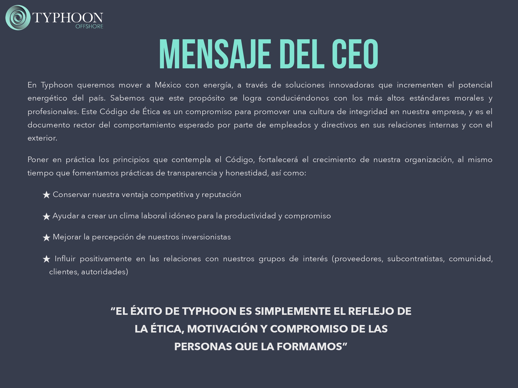 Código de Ética y Conducta – Typhoon